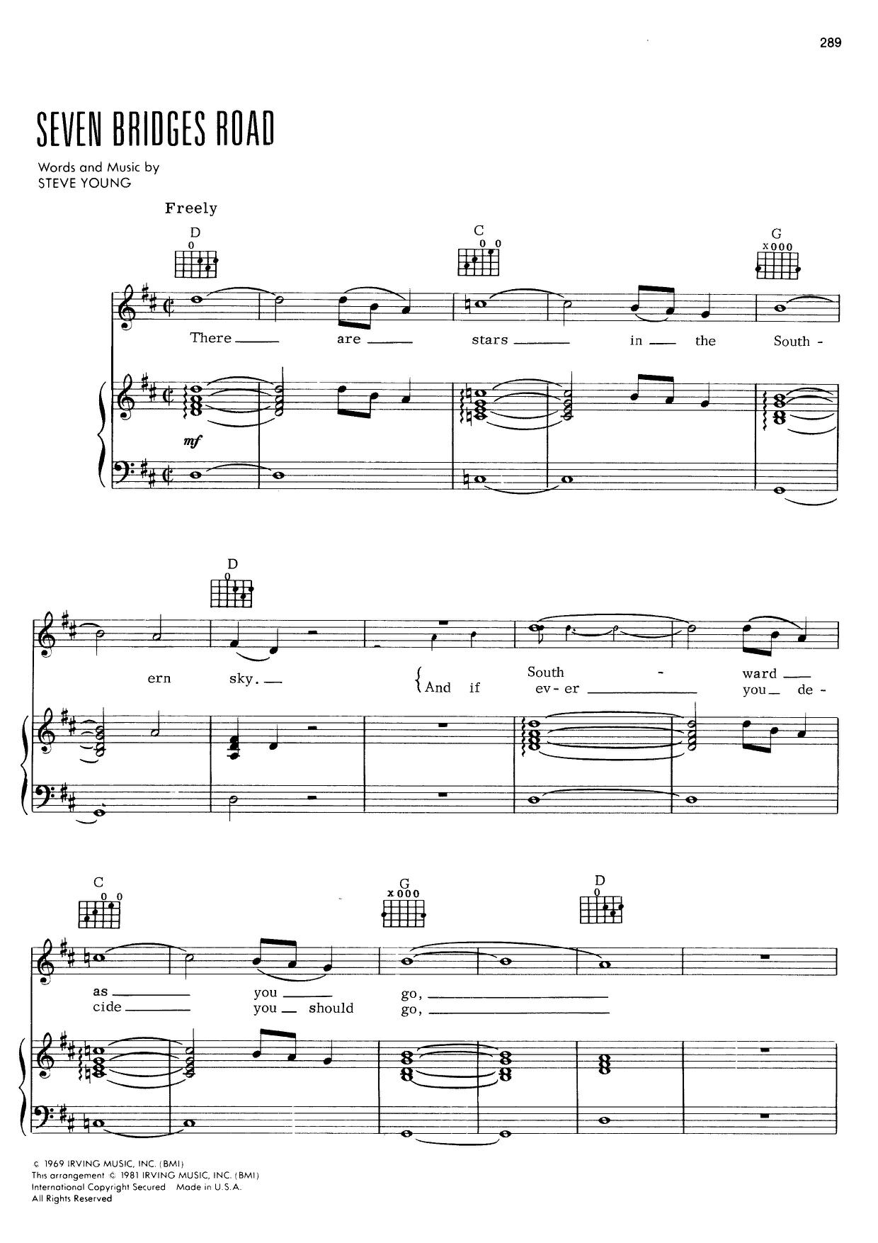 Eagles-Seven Bridges Road Sheet Music pdf, - Free Score Download ★