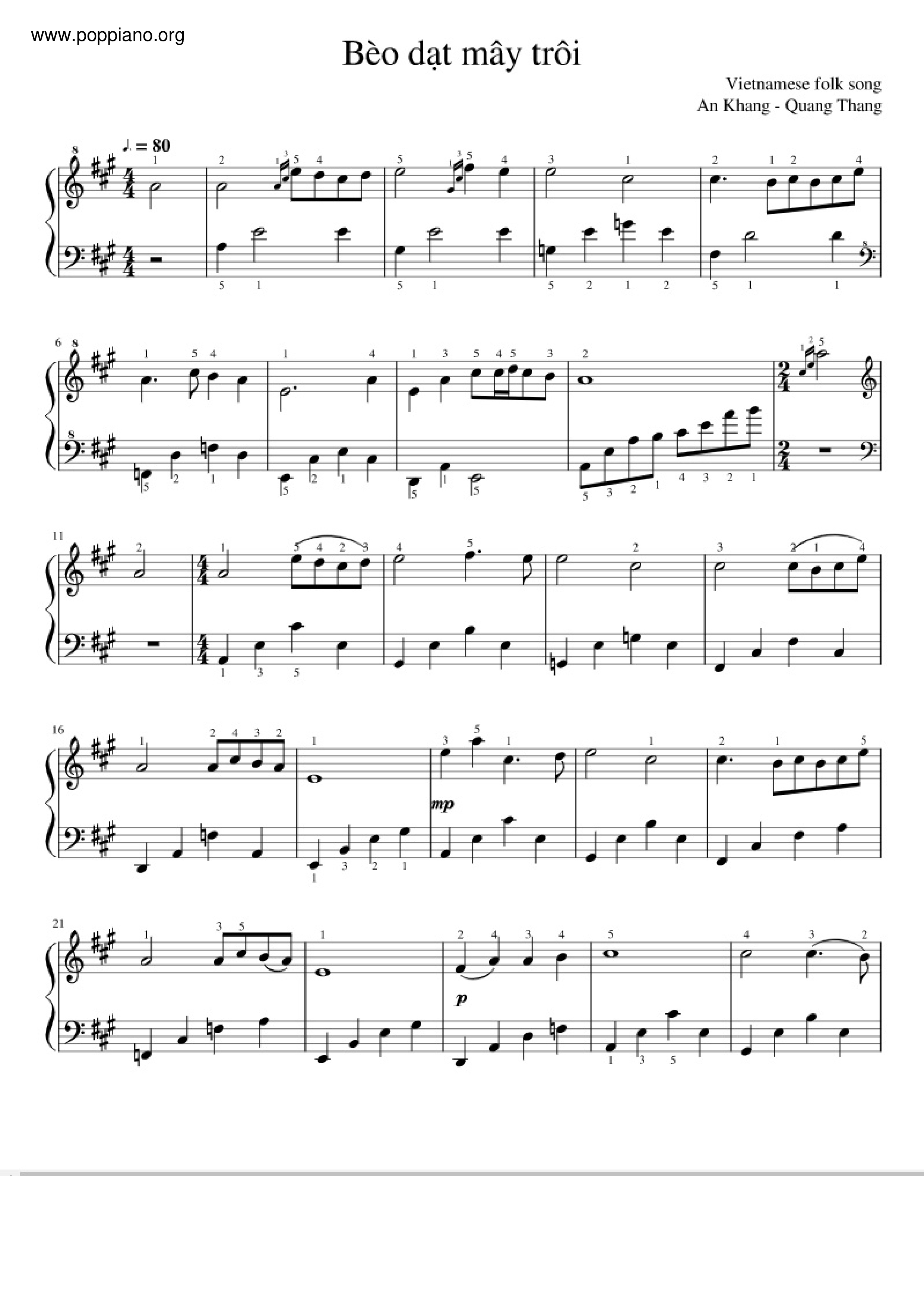 Anh Khang, Tạ Quang Thắng-Beo Dat May Troi Sheet Music pdf, - Free Score Download ★