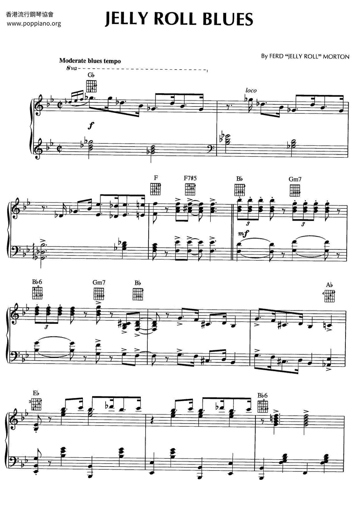 Sweet Emma Barrett-Jelly Roll Blues 琴譜pdf-香港流行鋼琴協會琴譜下載 ★
