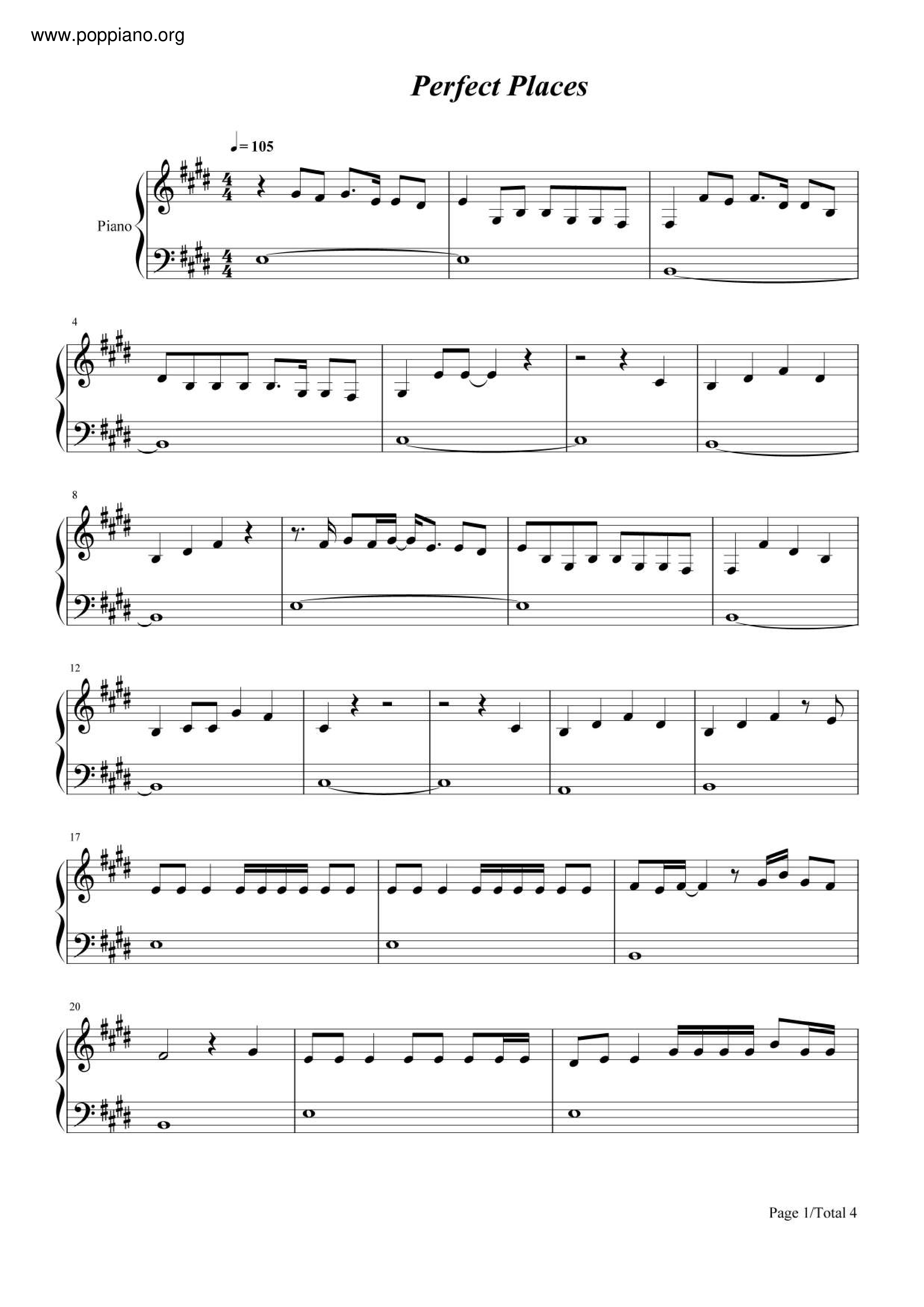 Lorde-Perfect Places Sheet Music pdf, - Free Score Download ★