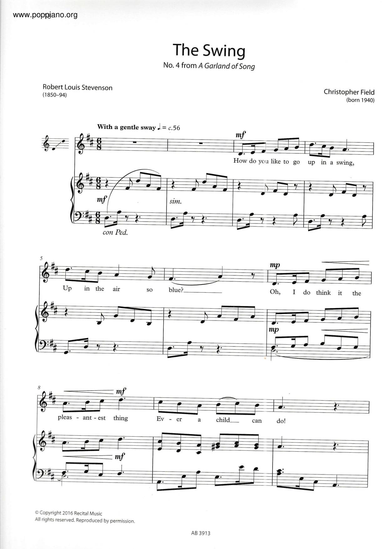 Christopher Field-The Swing Sheet Music pdf, - Free Score Download ★