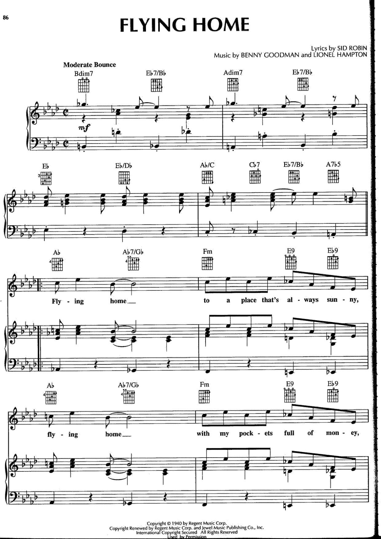 ★Benny Goodman - Flying Home ピアノ譜pdf- 香港ポップピアノ協会 無料PDF楽譜ダウンロード gakufu