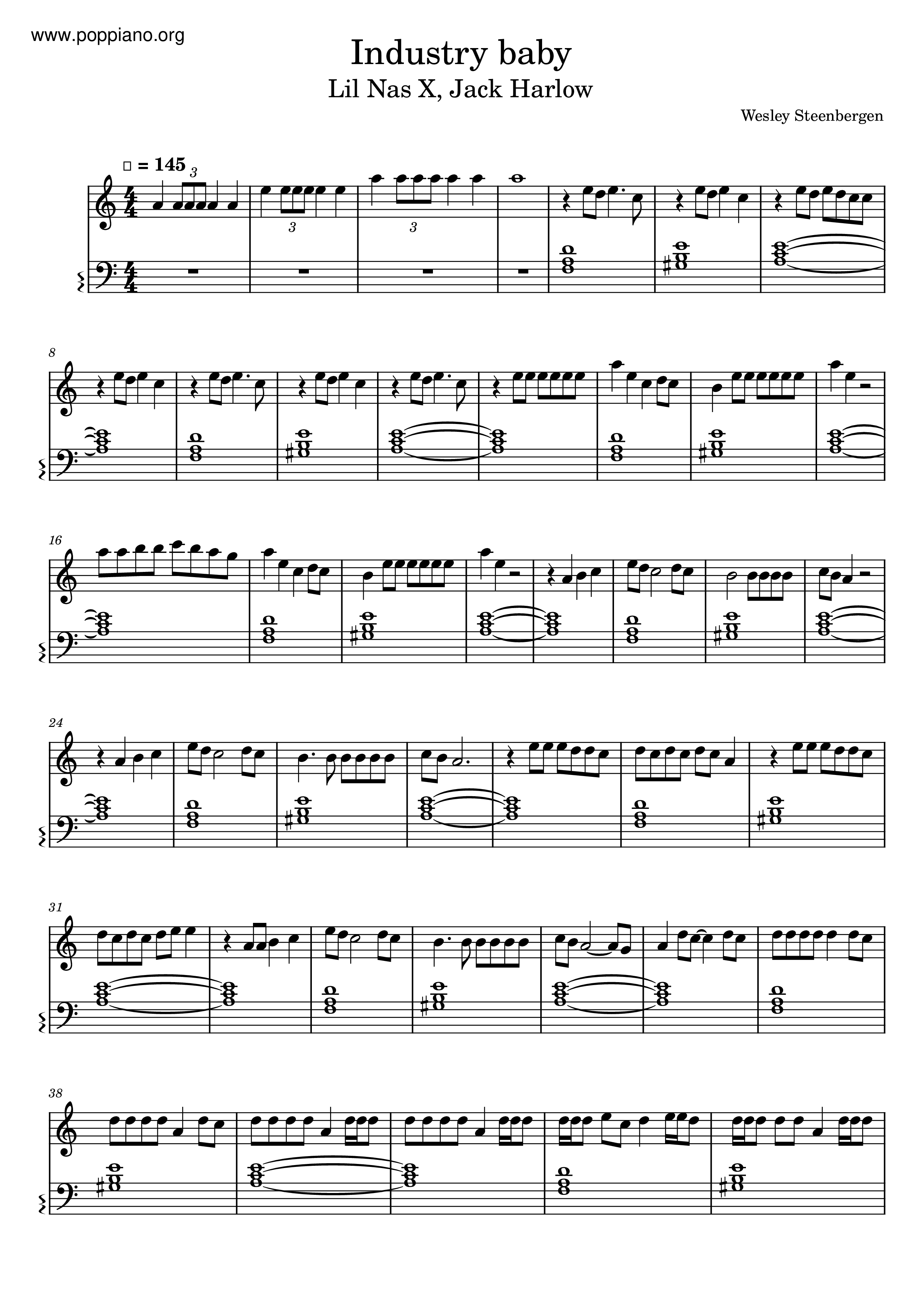 Lil Nas X-Industry Baby (Feat. Jack Harlow) Sheet Music pdf, - Free ...