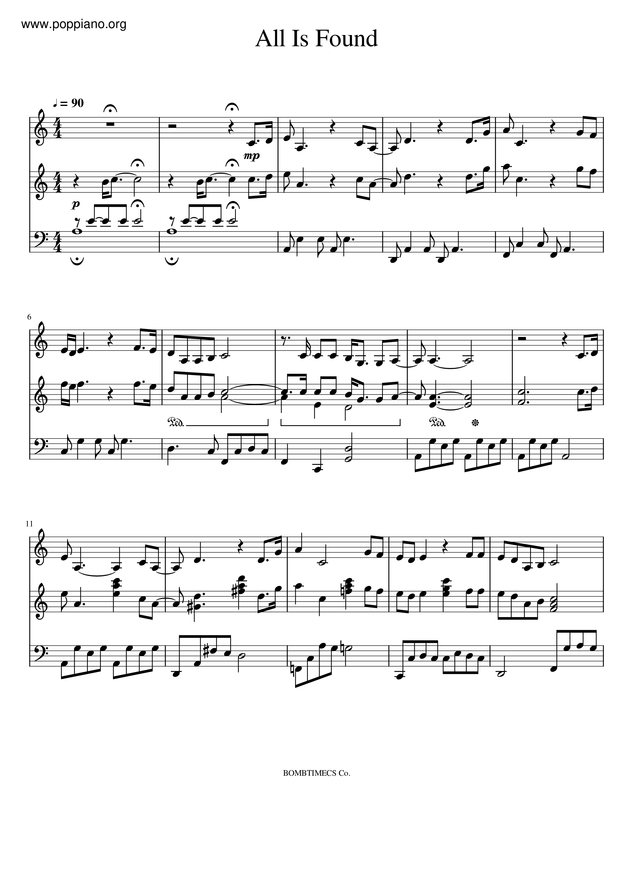 Frozen 2-All Is Found Sheet Music pdf, - Free Score Download ★